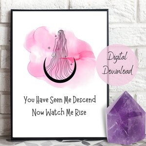 Goddess Quotes - Watch Me Rise - Digital Downloadable Spiritual Art - Etsy