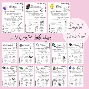 Crystal Identification Grimoire Book of Shadow Pages - Digital ...