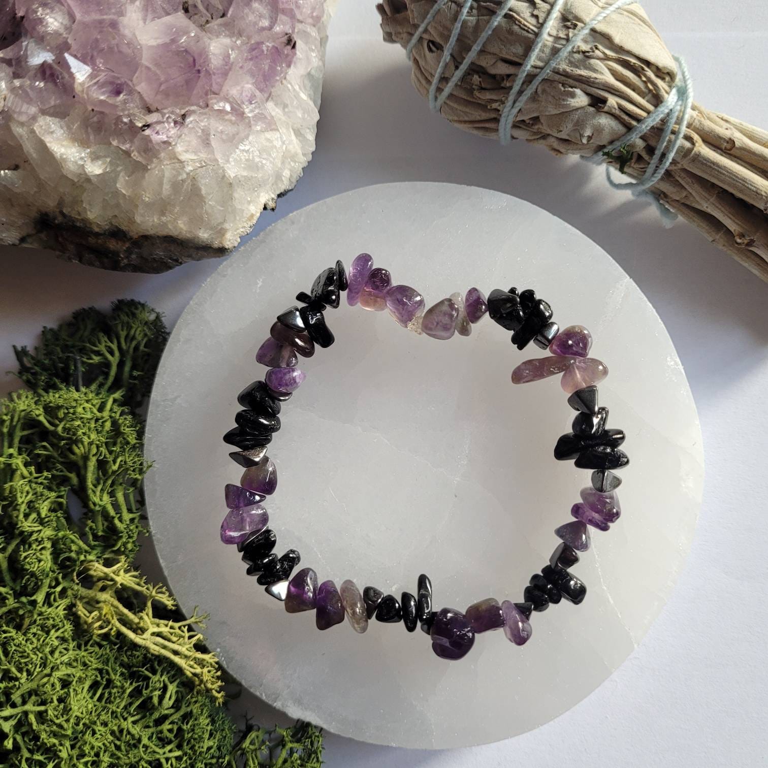 Ultimate Protection Bracelet Amethyst Hematite Black - Etsy UK