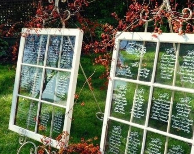 Vintage Wedding Seating Chart Windows Shabby Chic Wall Decor - Etsy