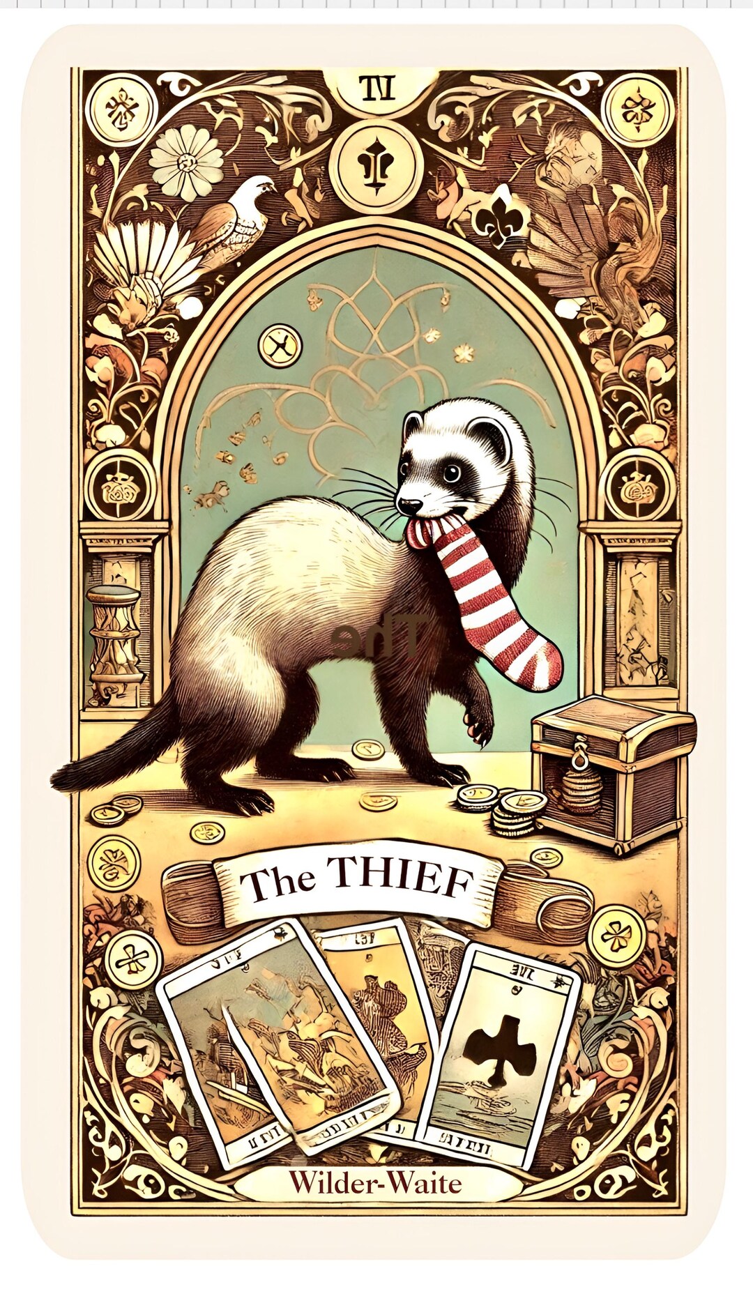 Ferret Tarot Card Digital Art - Etsy