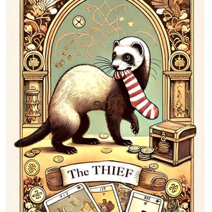 Ferret Tarot Card Digital Art - Etsy