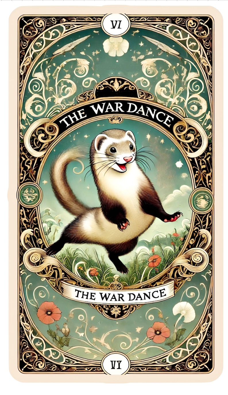 Ferret Tarot Card Digital Art - Etsy