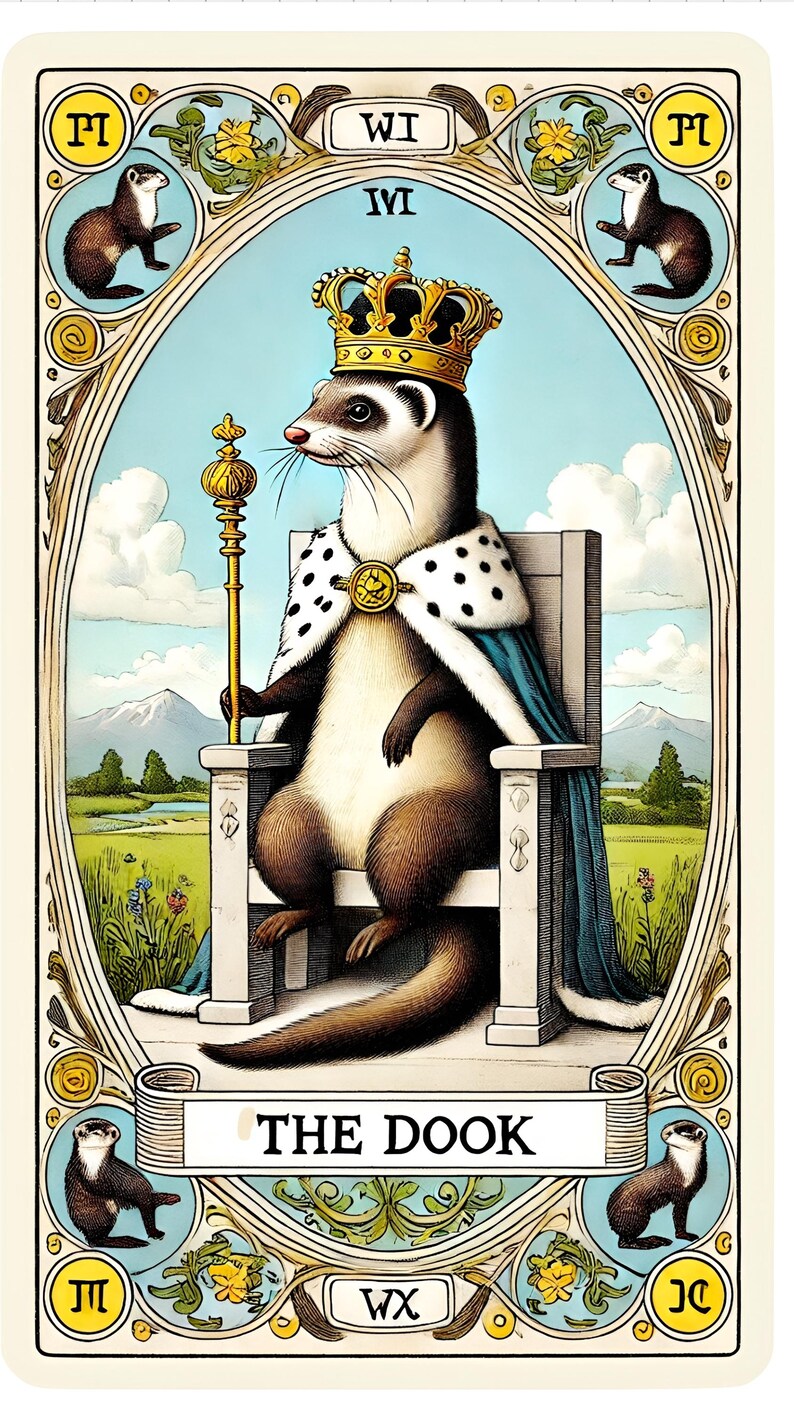 Ferret Tarot Card Digital Art - Etsy