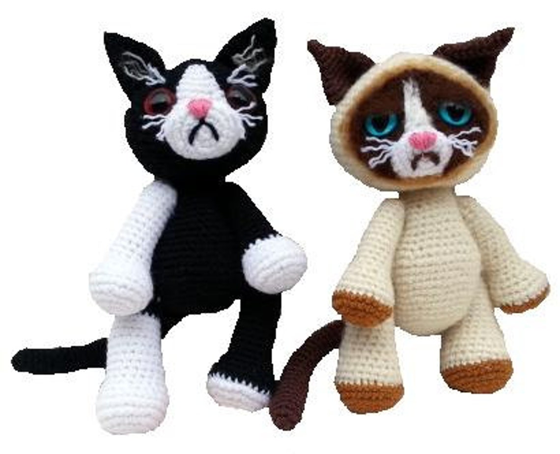Grumpy Kitty Cat Crochet Pattern - PDF - Etsy