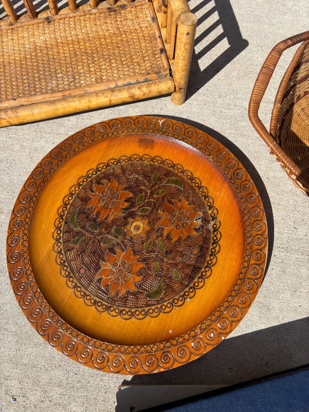 Wood Circular Polish Poland Carved Wood Wall Decor Plate - Etsy