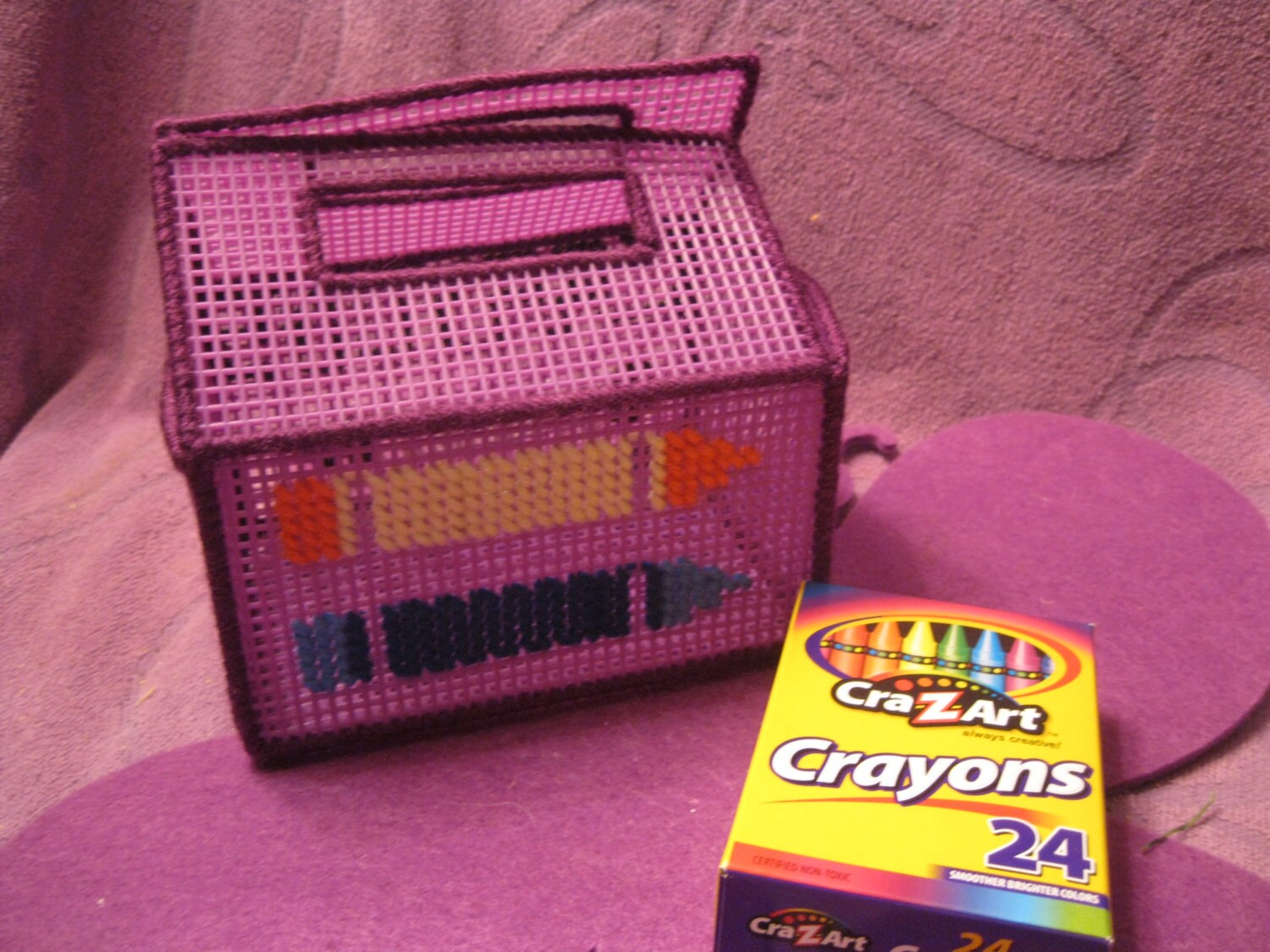 PLASTIC CANVAS CRAYON Box Purple - Etsy