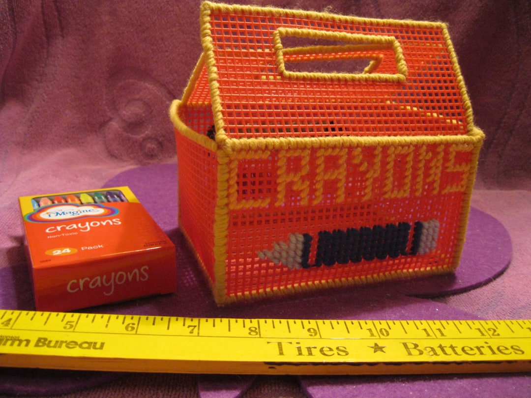 PLASTIC CANVAS CRAYON Box Red - Etsy