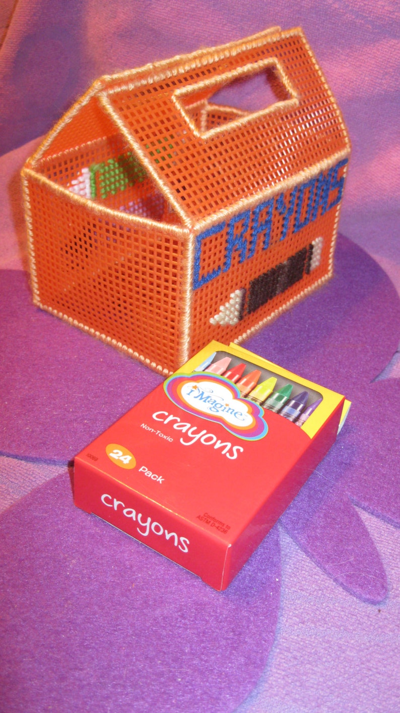 PLASTIC CANVAS CRAYON Box-orange - Etsy