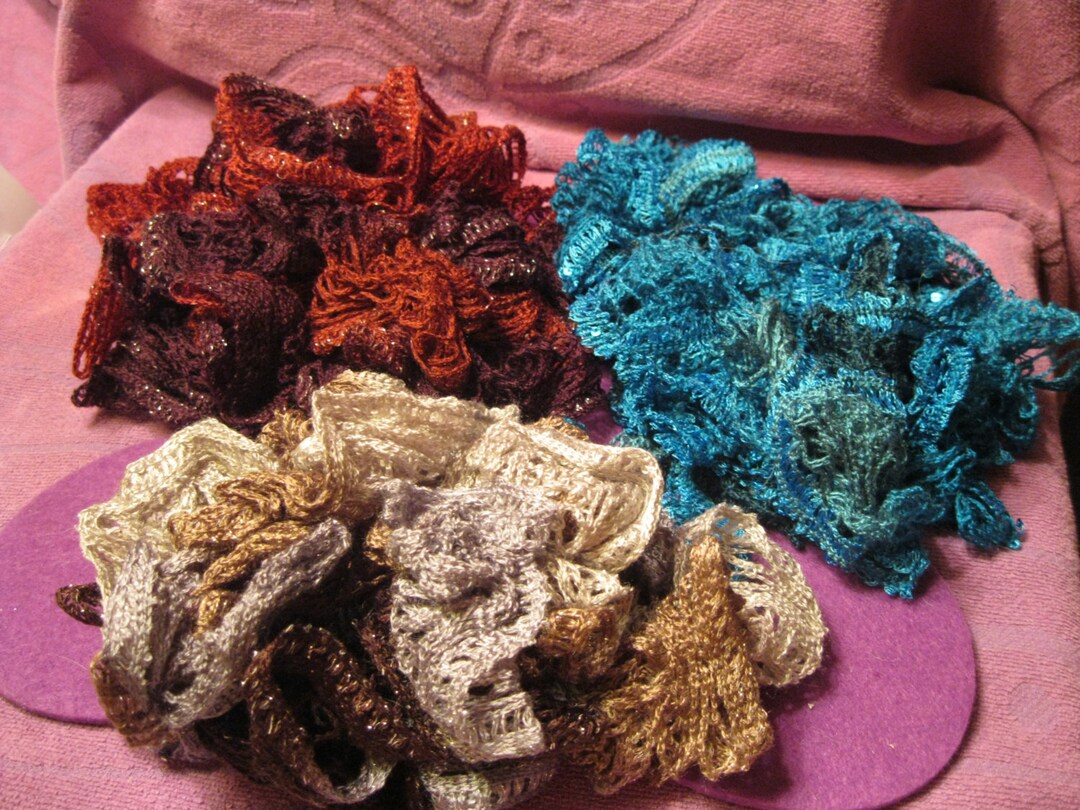 CROCHETED RUFFLE SCARF 108 Inches Long. - Etsy