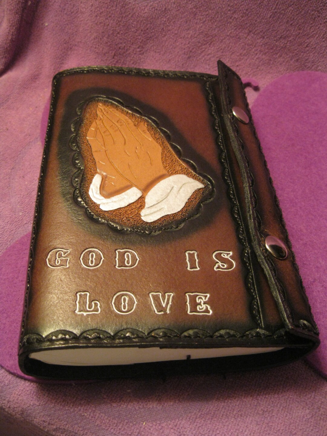 LEATHER BIBLE COVER With Bible - Etsy
