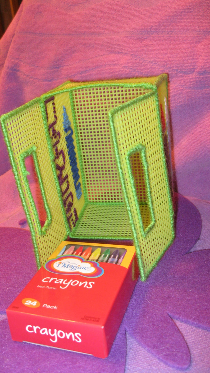 PLASTIC CANVAS CRAYON Box-lime Green - Etsy