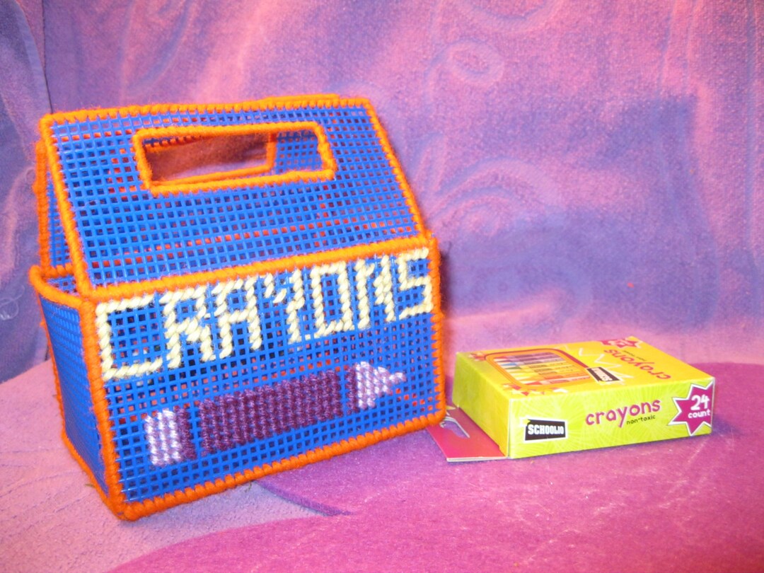 PLASTIC CANVAS CRAYON Box-royal Blue - Etsy