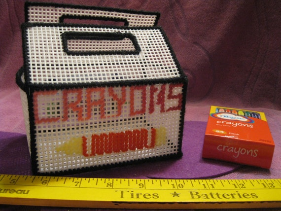 PLASTIC CANVAS CRAYON Box White | Etsy