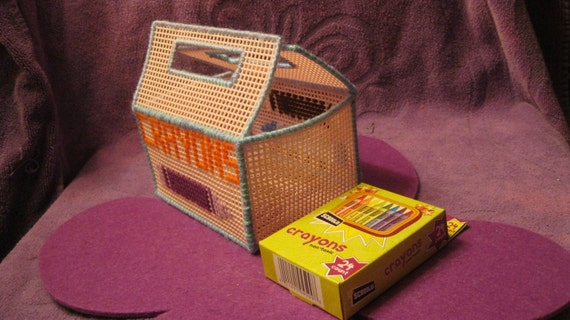 PLASTIC CANVAS CRAYON Box Baby Pink | Etsy