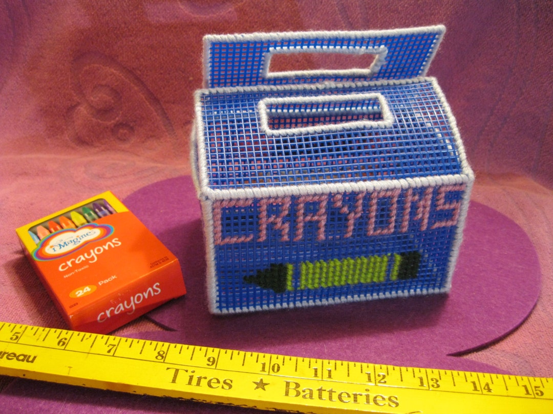 PLASTIC CANVAS CRAYON Box-royal Blue - Etsy