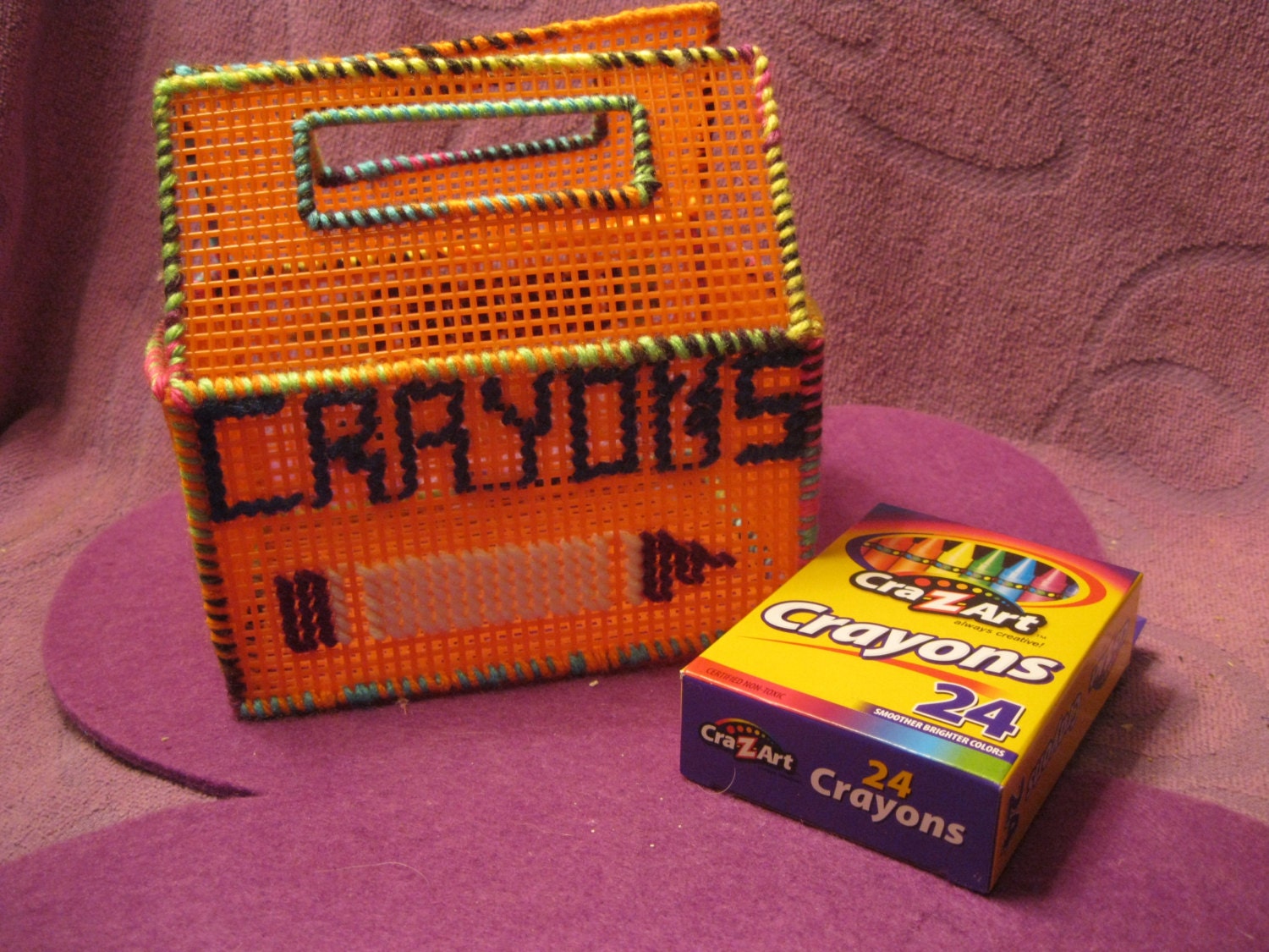 PLASTIC CANVAS CRAYON Box-orange - Etsy