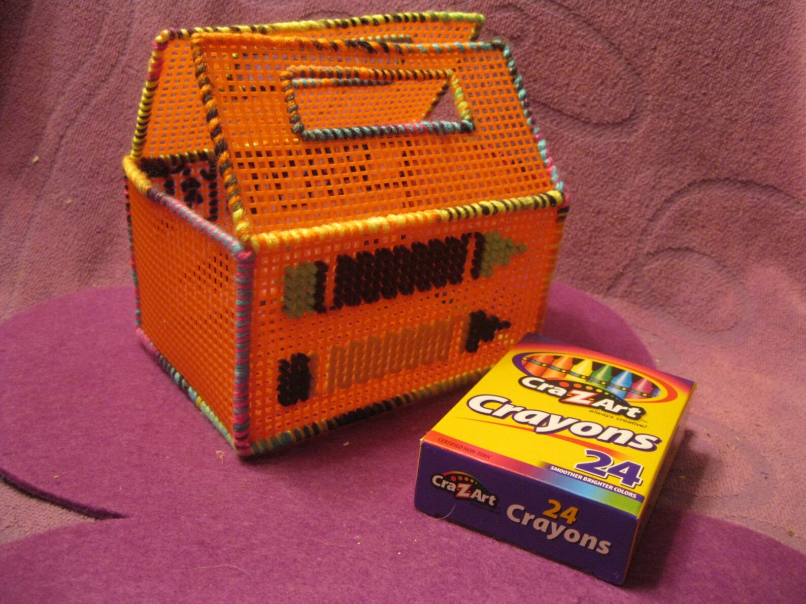 PLASTIC CANVAS CRAYON Box-orange - Etsy
