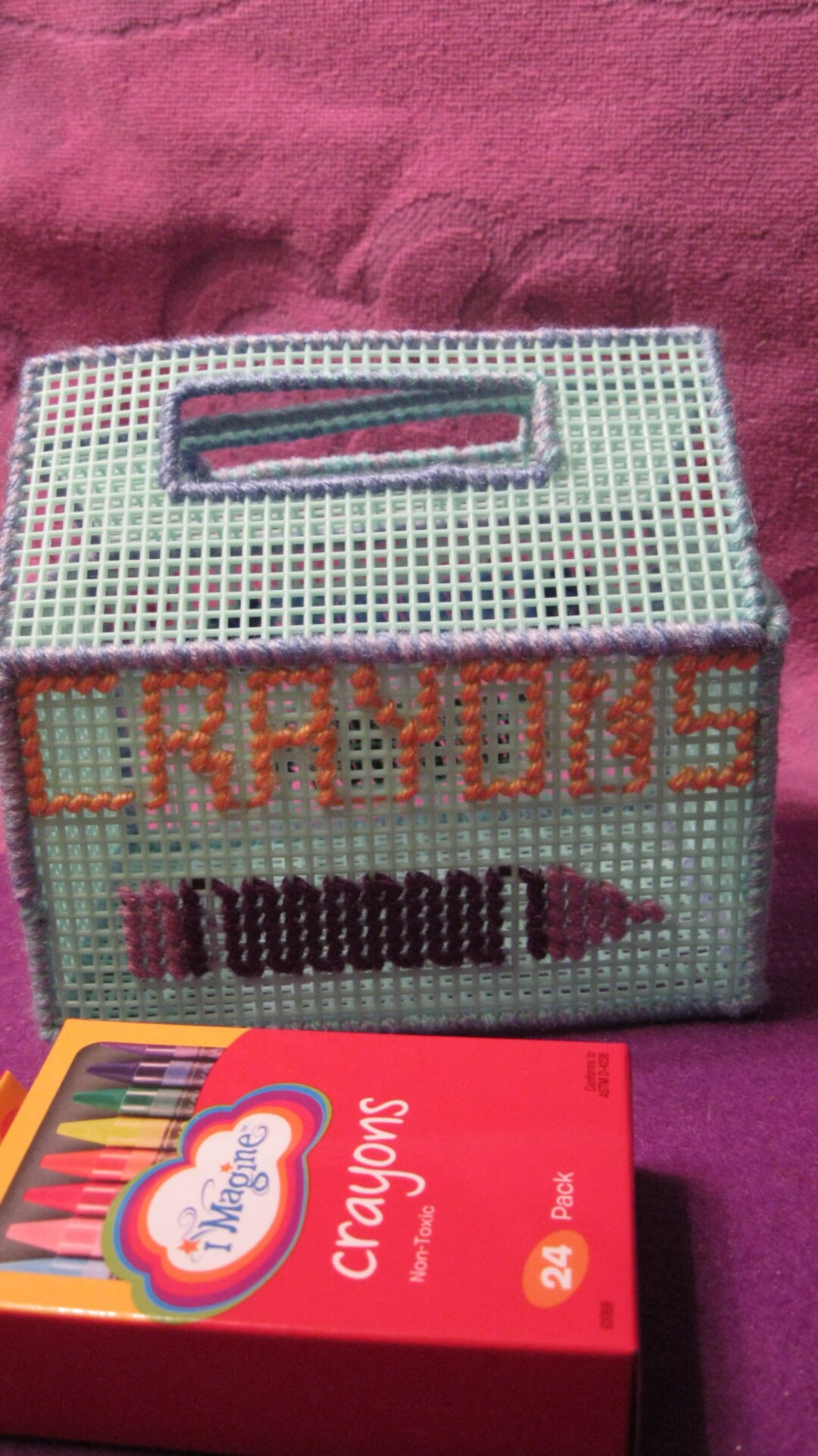 PLASTIC CANVAS CRAYON Box Blue Green - Etsy