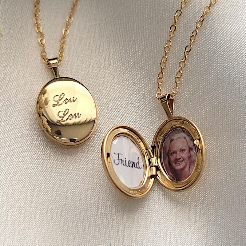 Gold Photo Locket Necklace - Etsy