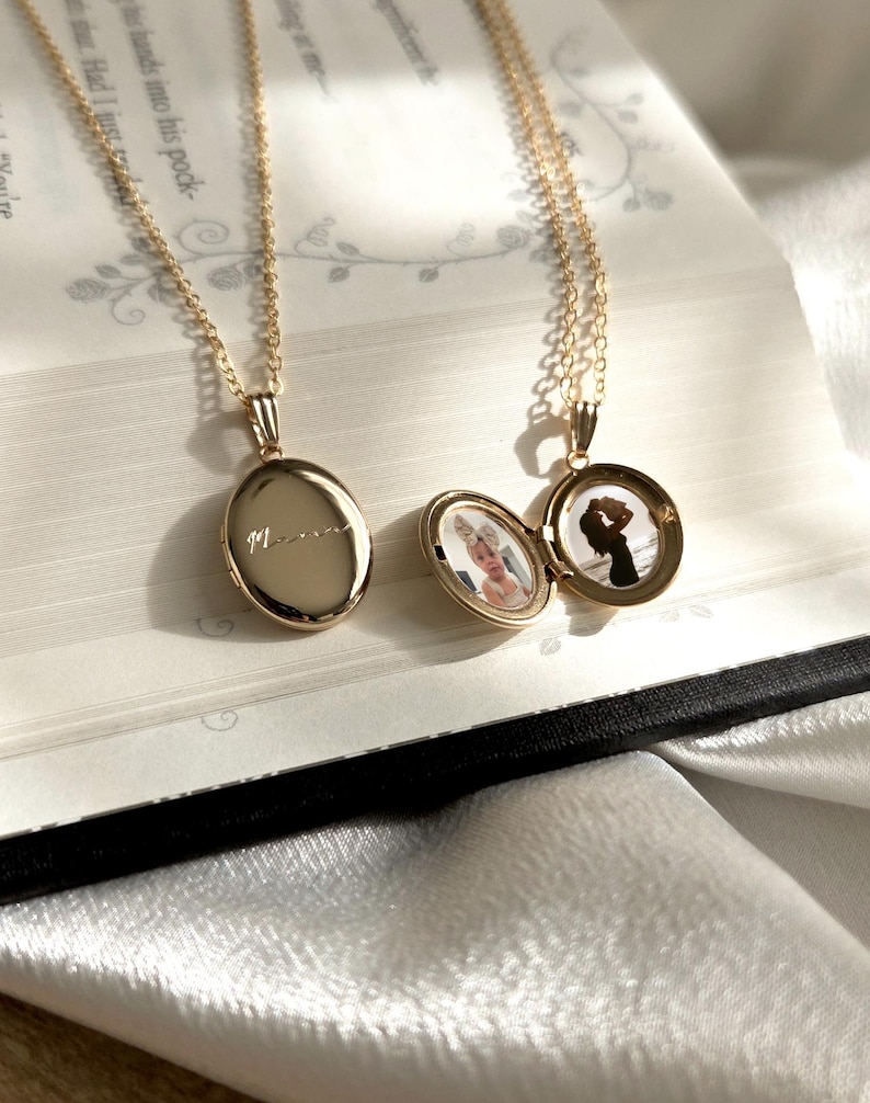 Oval Photo Locket 14k Gold Filled • Locket or Necklace • Personalized ...