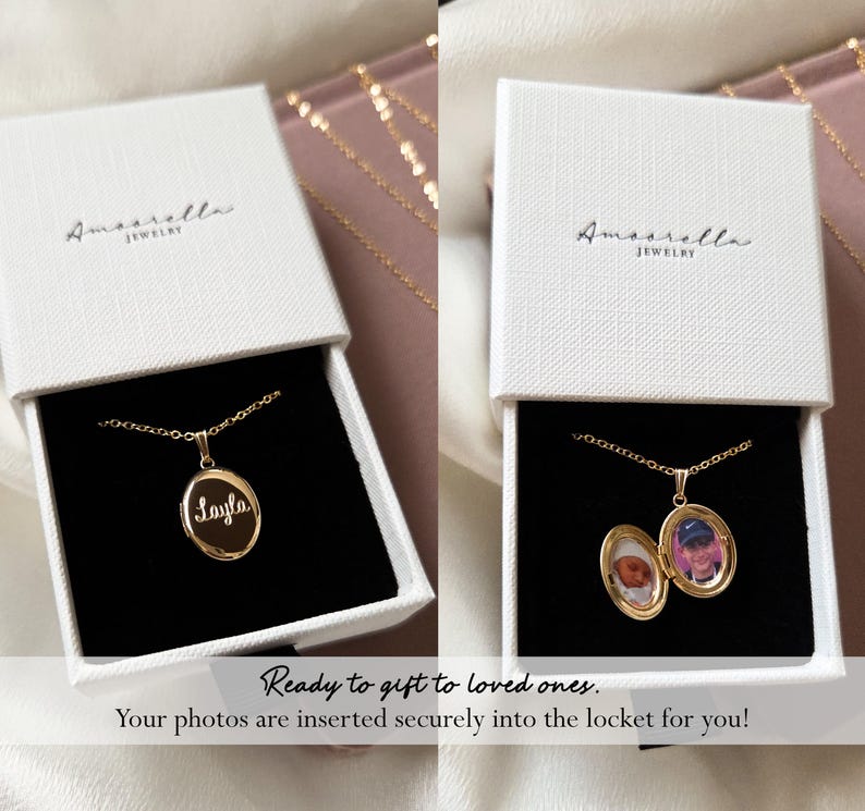 Oval Photo Locket 14k Gold Filled • Locket or Necklace • Personalized ...