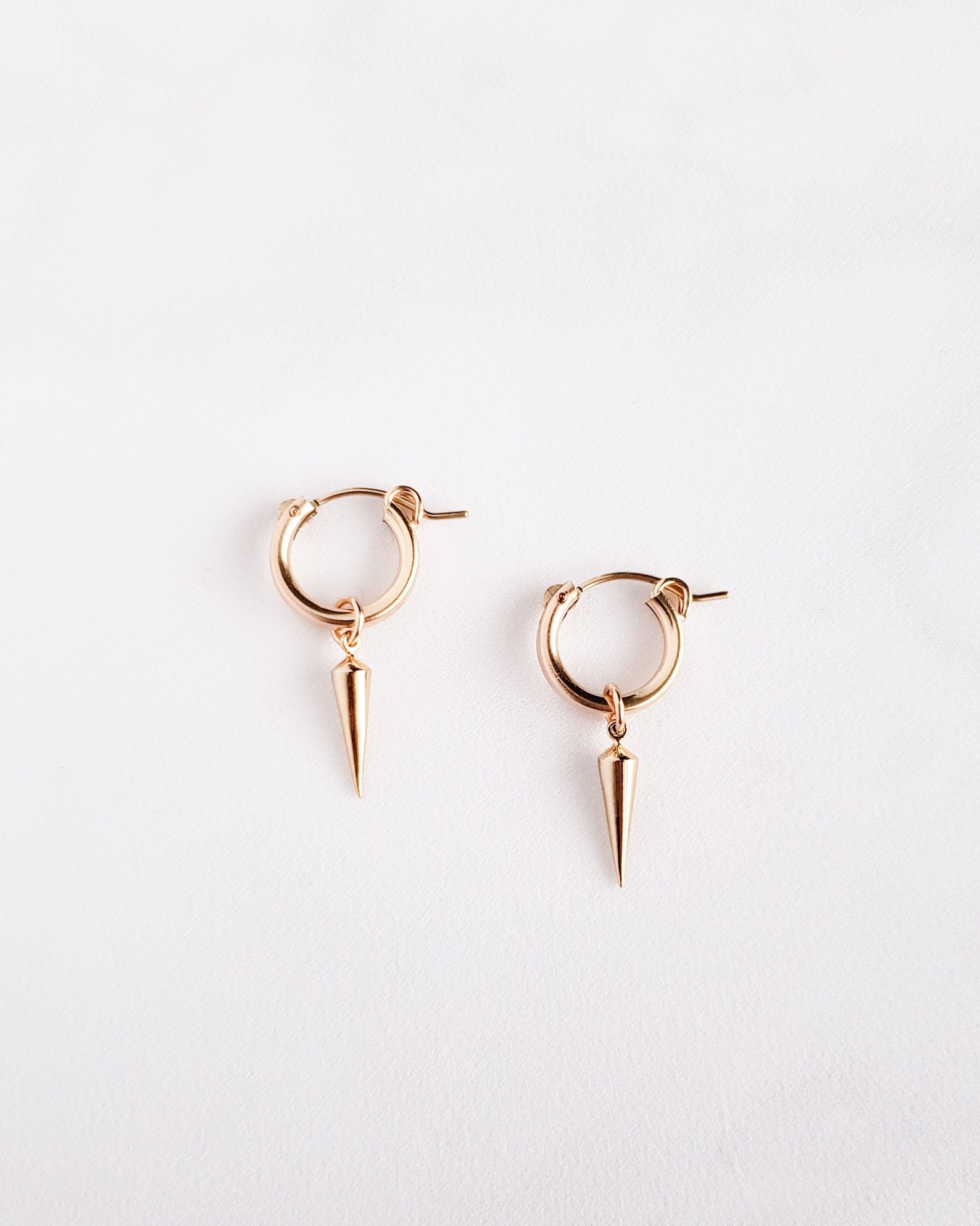 Spike Hoop Earrings Small Spike Hoops Dagger Hoops Point - Etsy