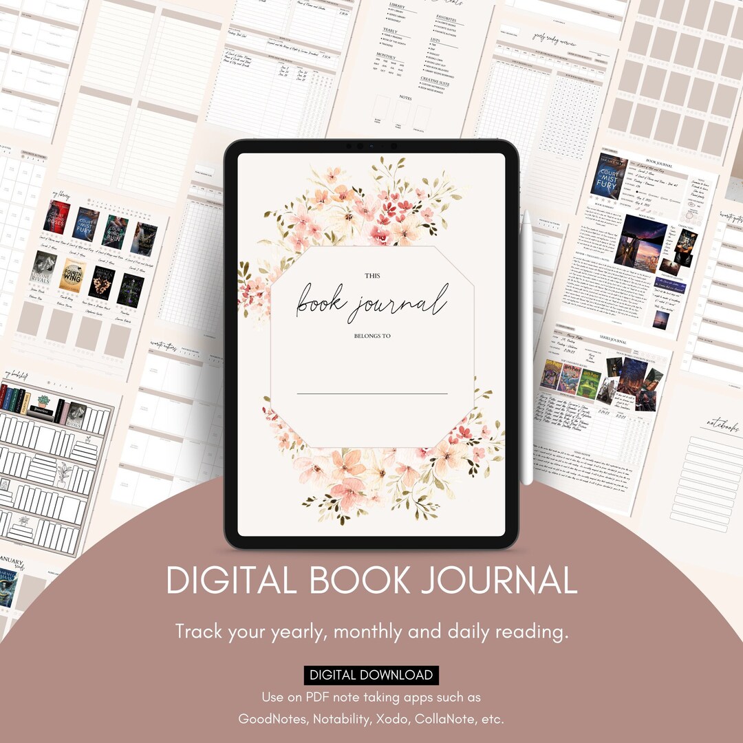 Digital Book Journal for Tablets iPad | Reading Journal | Book Reviews ...