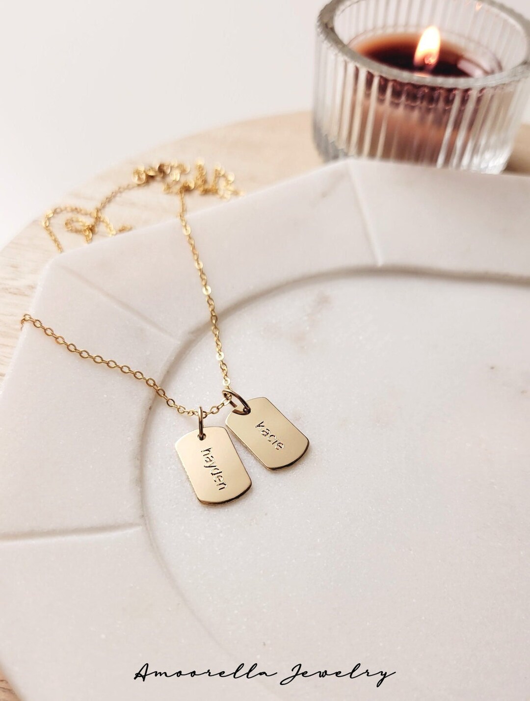 Name Plate Necklace KOA (mini) Pendant | Kids Names | Mini Dog Tags ...