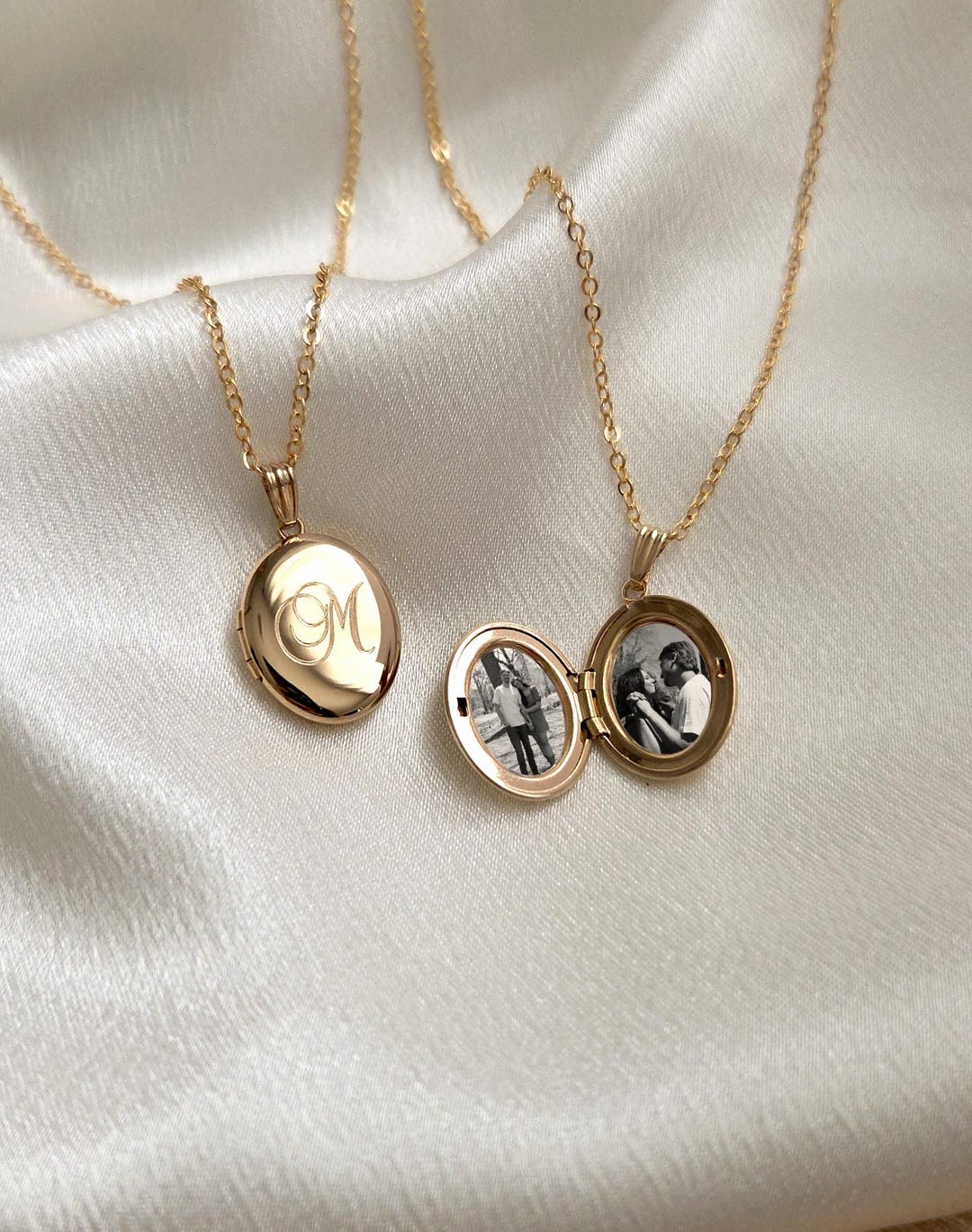 Oval Photo Locket 14k Gold Filled • Locket or Necklace • Personalized ...