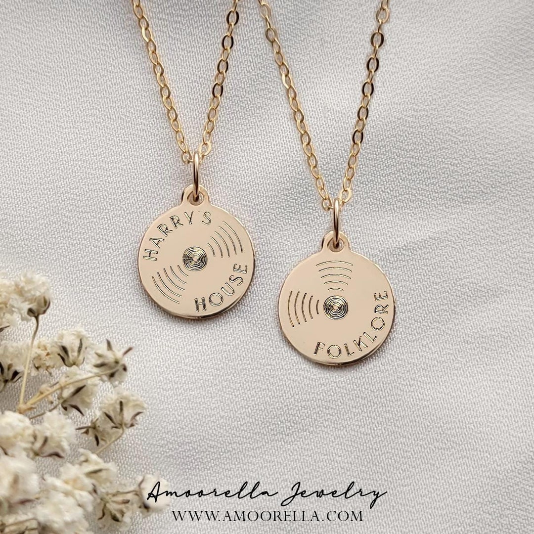 Custom Vinyl Record Necklace, Personalized LP Music Album Pendant ...