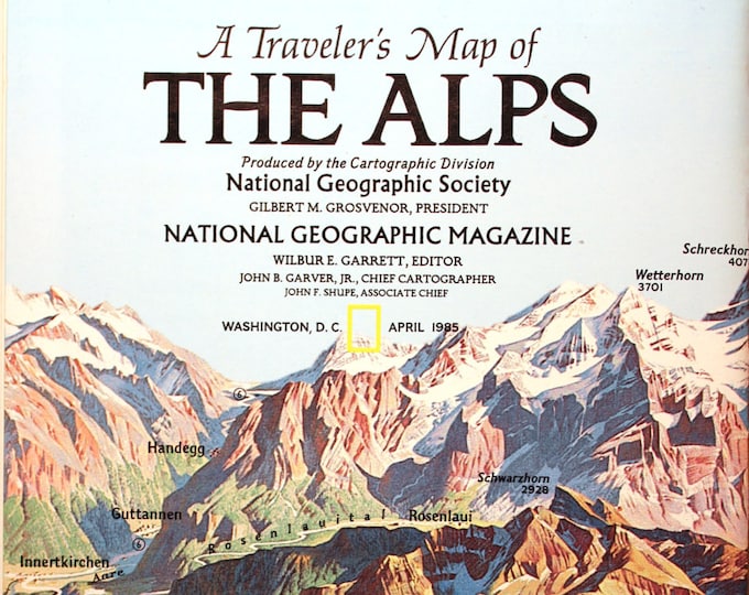Alps Vintage Map and Traveler's Guide/ Cartography/ Maps/ National ...
