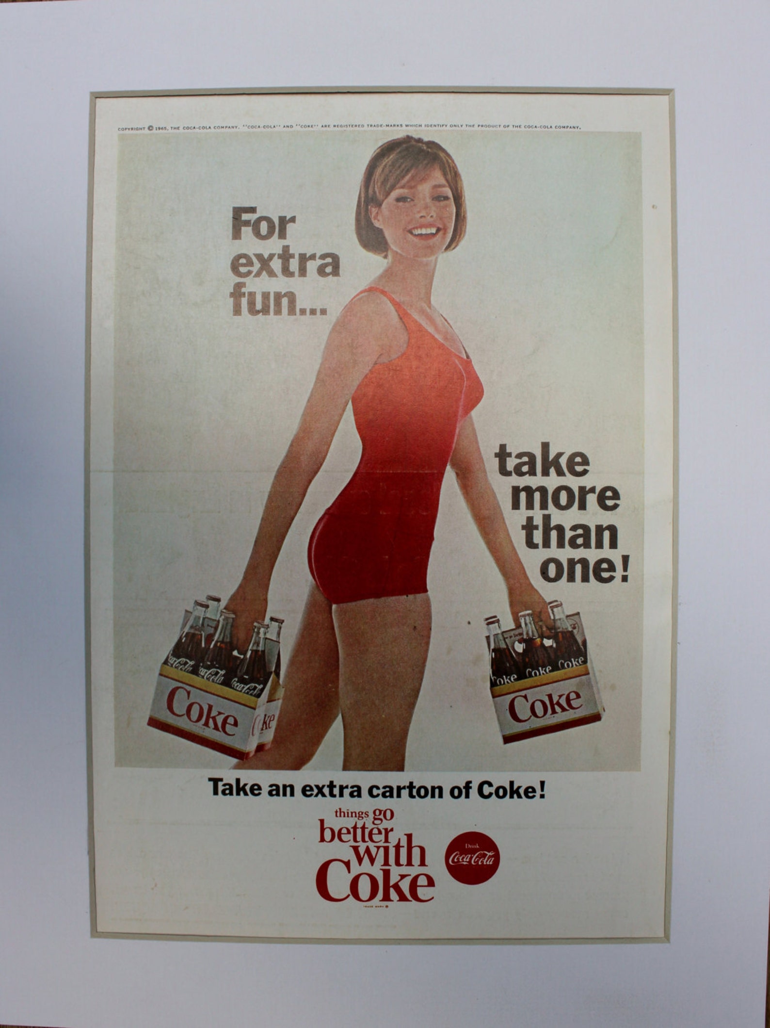 1965 Coca-cola Swimsuit Magazine Advertisement/coke/things Go Better ...