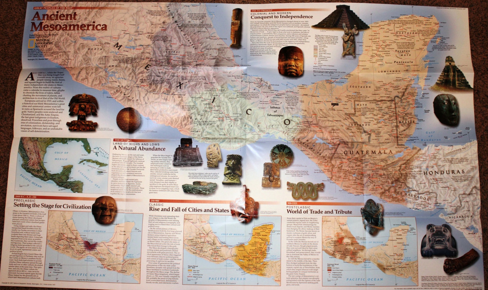 Mesoamericans vintage map & chart/ Cartography/ maps/ Central | Etsy