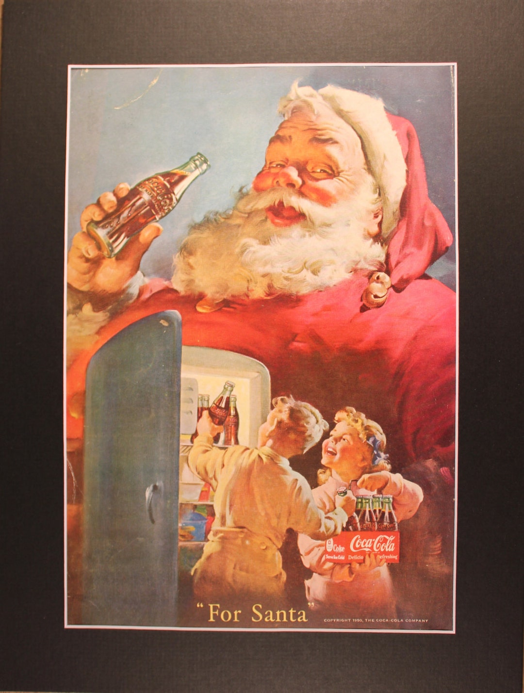 1950 Coca-cola Santa Claus Ad /coke /vintage Ad/ Christmas /pause That ...