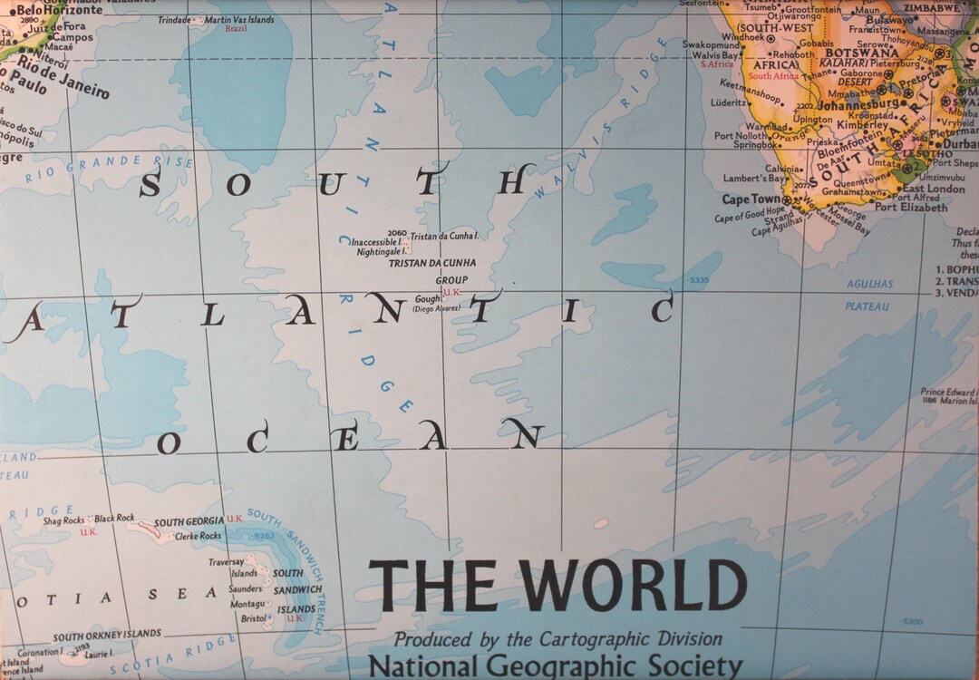 The World 1994 Vintage Map/ National Geographic/ Cartography/ Maps ...