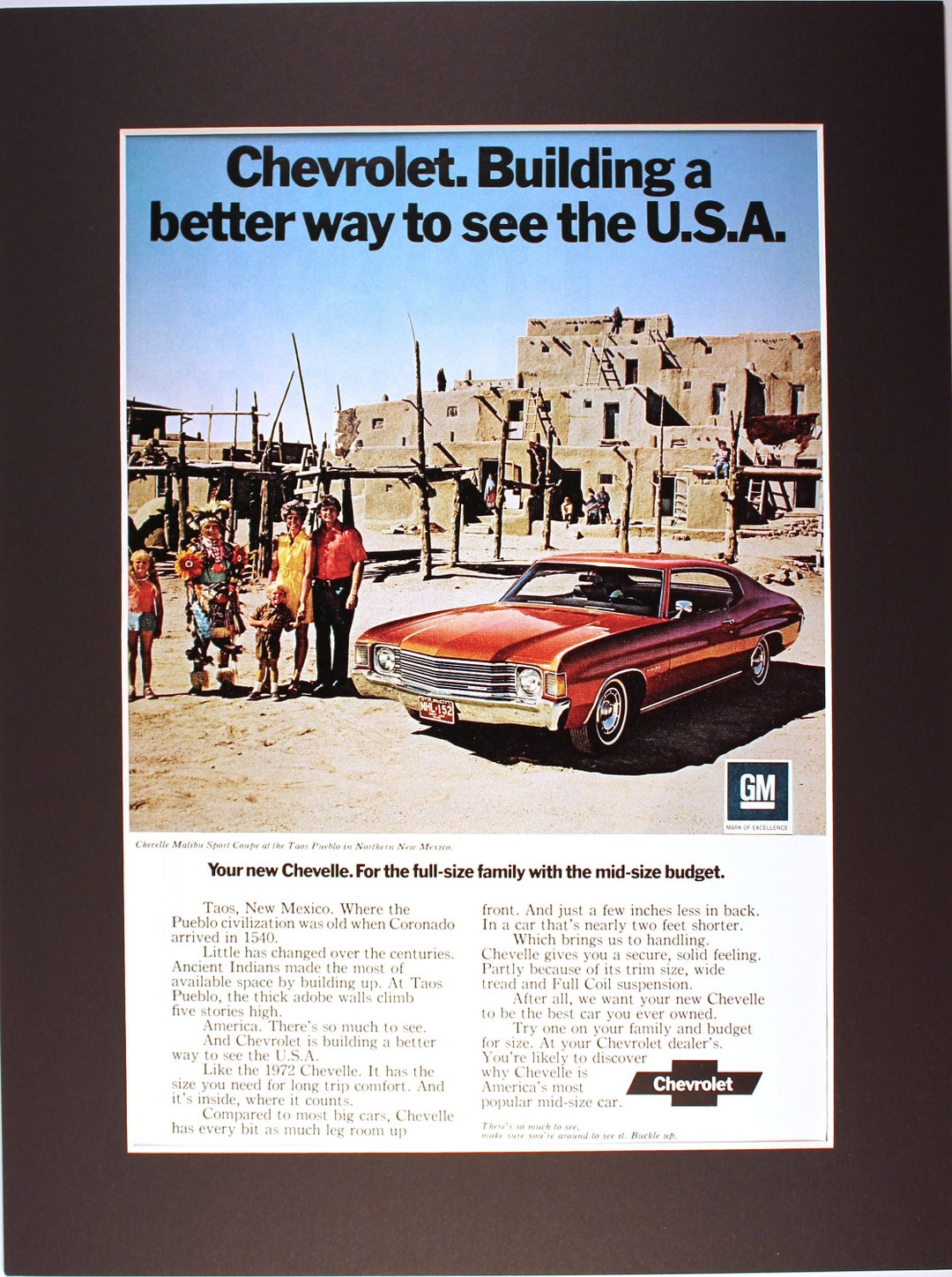 1972 Chevrolet Chevelle Magazine Advertisement /vintage Ad/ Chevy/ Taos ...