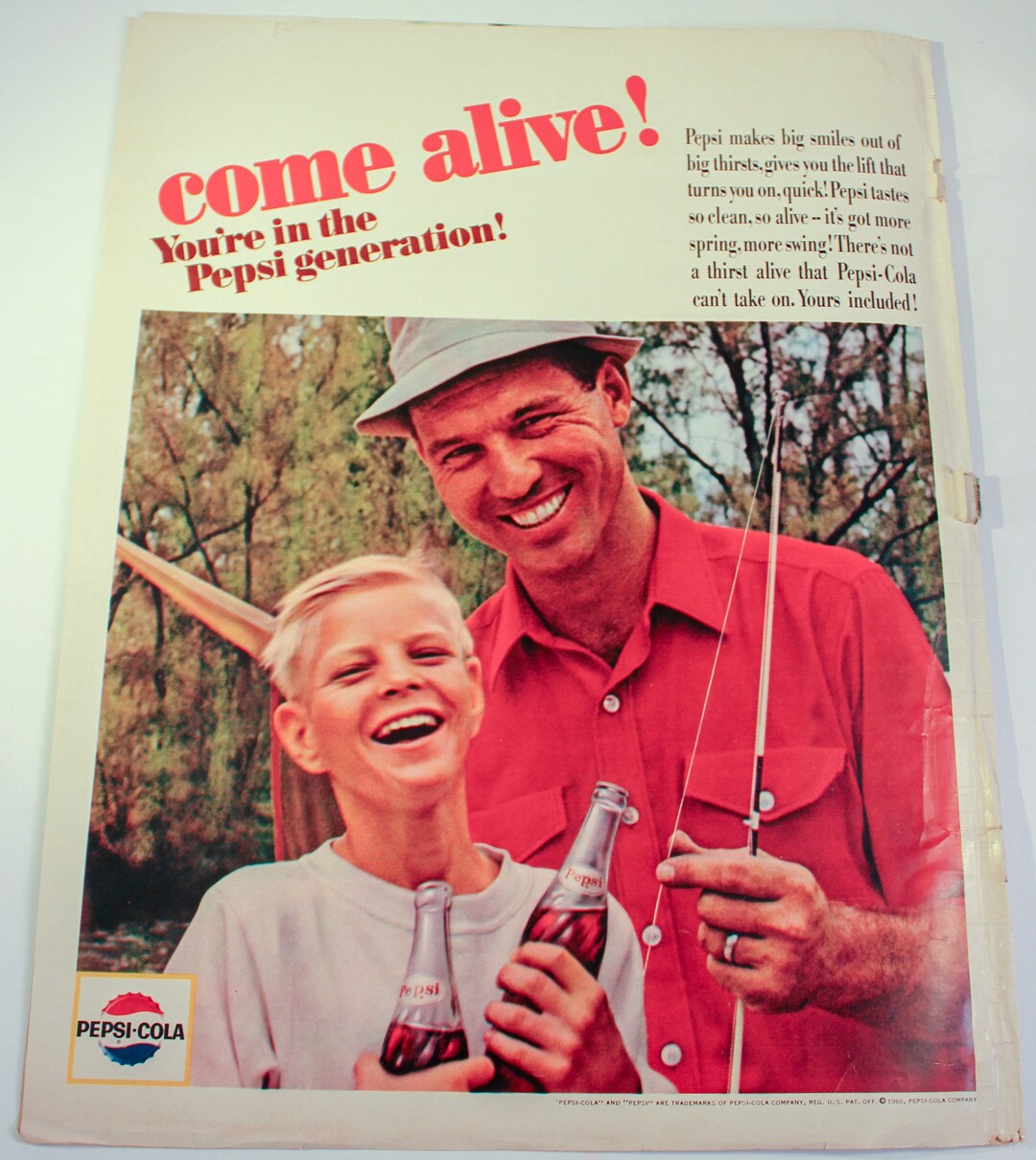1965 Pepsi-cola "come Alive! You're in the Pepsi Generation Ad/ BSA ...