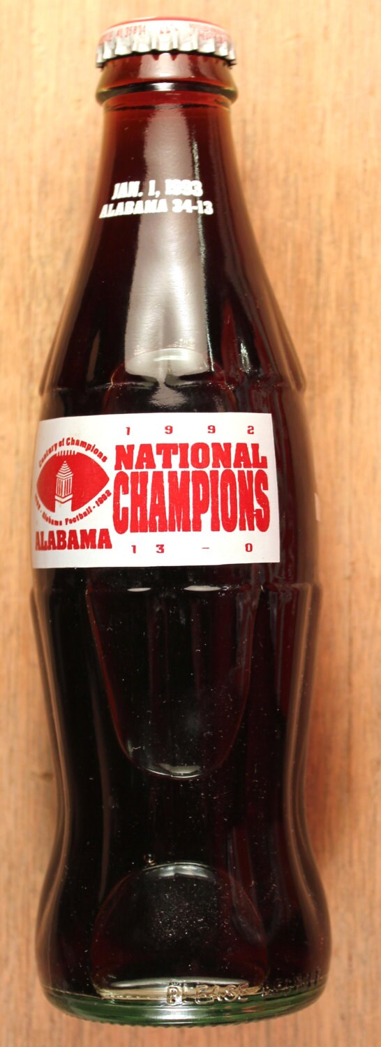 Alabama 1992 Football Championship Collectible Coke Bottles/ - Etsy