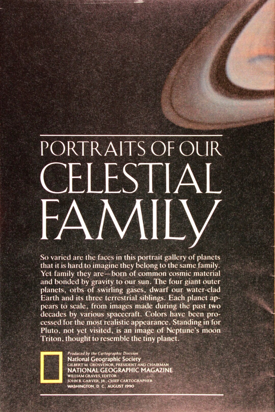 Portraits of Our Celestial Family Vintage Map/ National Geographic ...