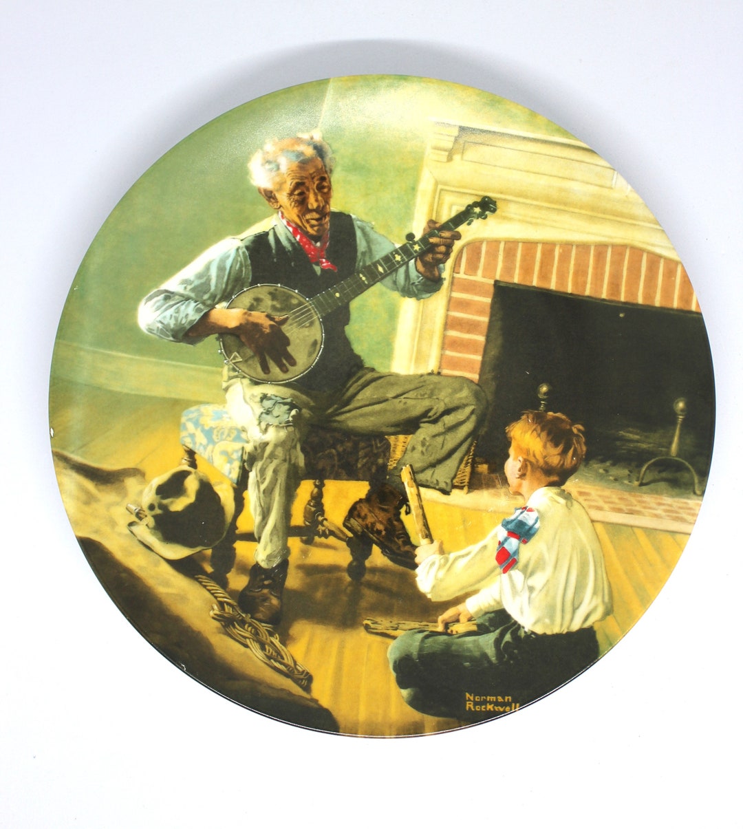 Norman Rockwell "the Banjo Player" Collectible Plate/ "rockwell Heritage Collection" Plate ...