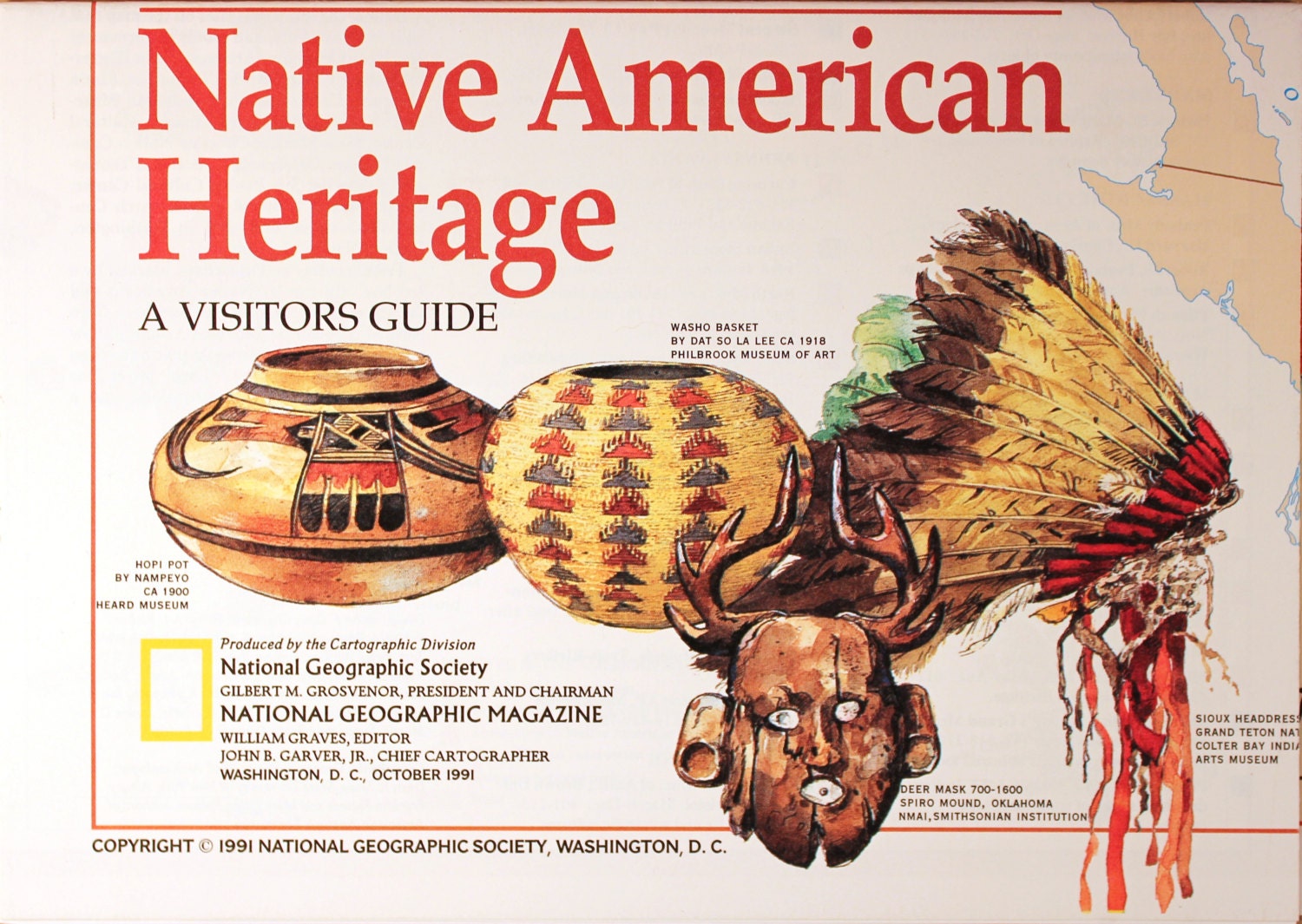 Native American Heritage Vintage Map/ Cartography/ Maps/ - Etsy