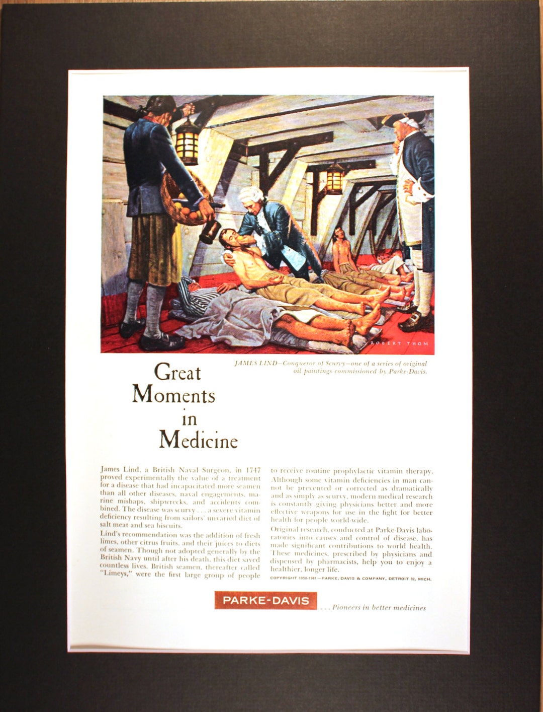 1961 Great Moments in Medicine James Lind Cures Scurvy Magazine ...