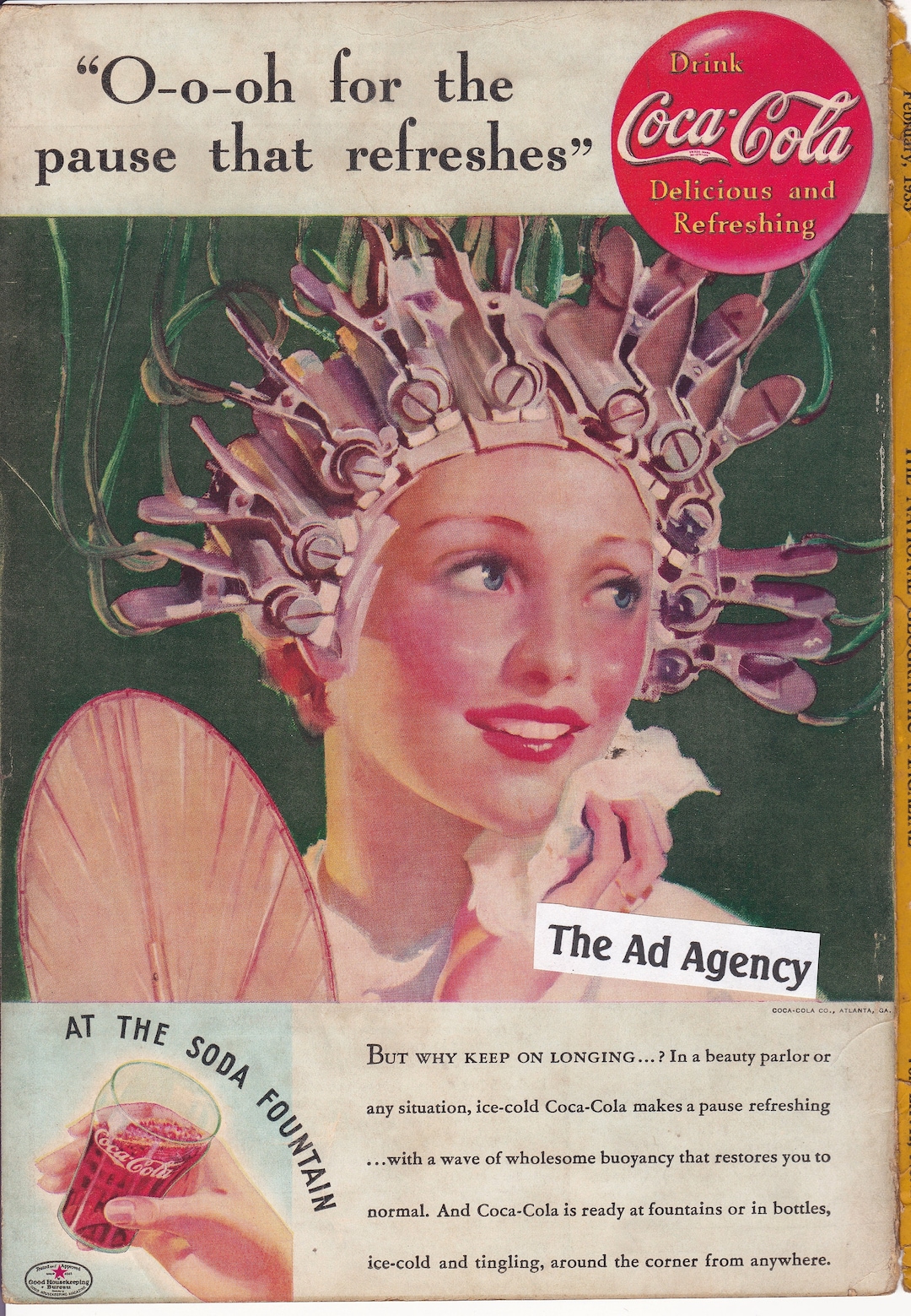 1935 Coca Cola "o-o-oh for the Pause That Refreshes" Ad/ Vintage Coke ...