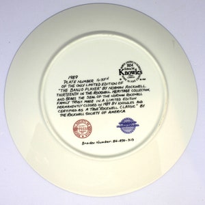 Norman Rockwell "the Banjo Player" Collectible Plate/ "rockwell ...