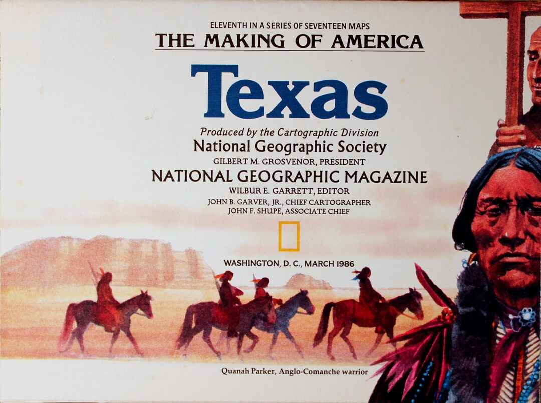 Texas Vintage Map/ Cartography/ Maps/ National Geographic/ the Making ...
