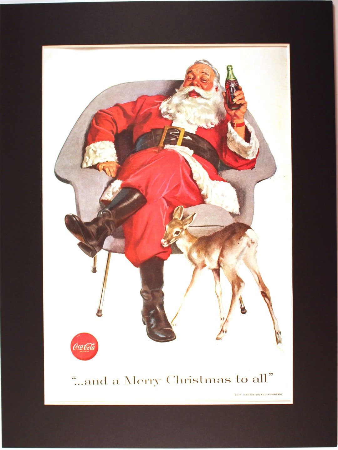 1956 Coca-cola Santa Claus Ad /coke /vintage Ad/ Christmas /pause That ...