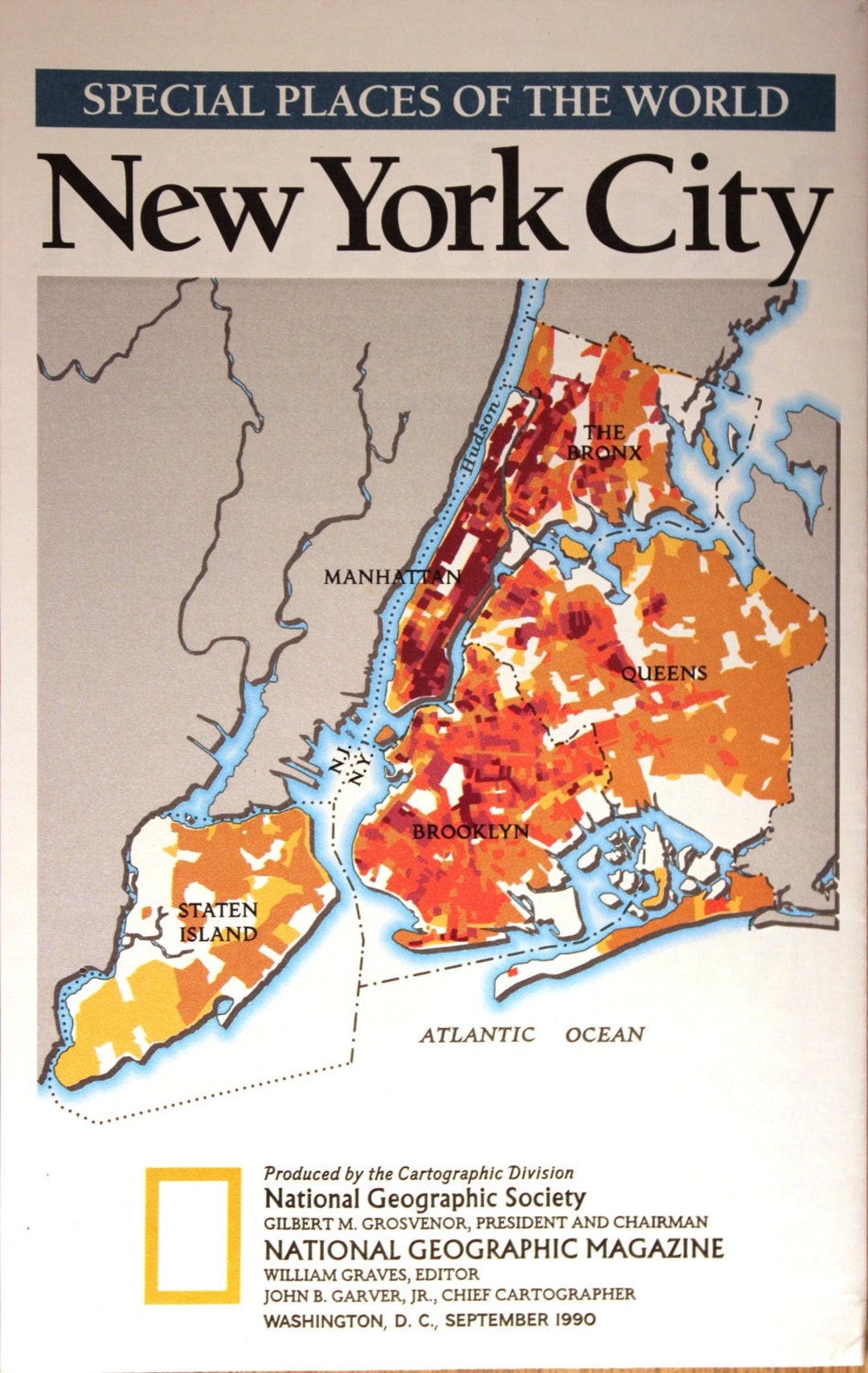 New York City Vintage Map/the Bronx/ Geographic/ Cartography/ Special ...