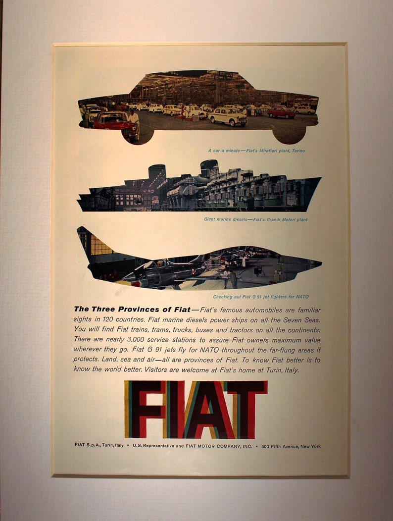 1961 Fiat Magazine Advertisement/vintage Magazine | Etsy