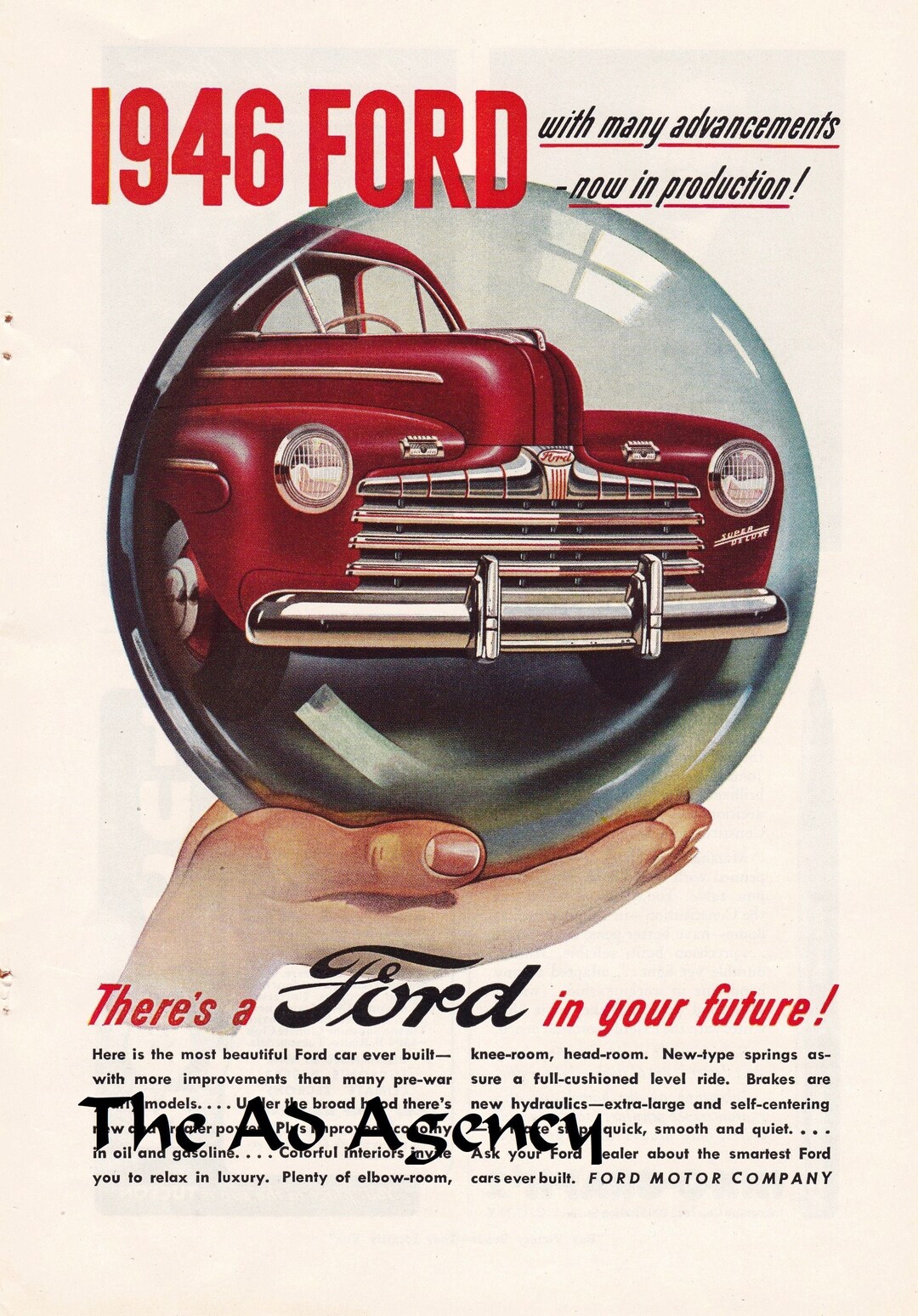 1946 Ford Magazine Advertisement/vintage Ad/automotive Art/automobile ...